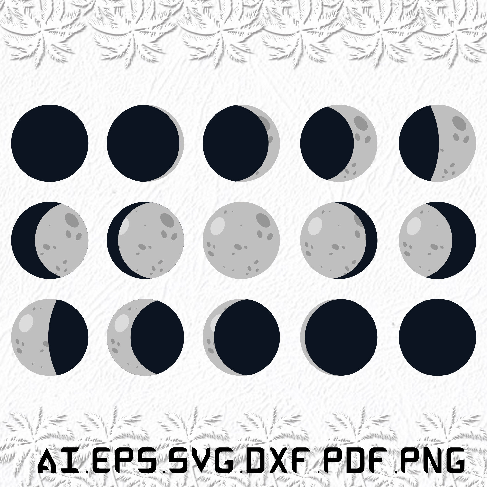 Moon Phases Svg, Moon Phases Svg, Moon Svg, Moon, Phases, SVG, Ai, Pdf ...