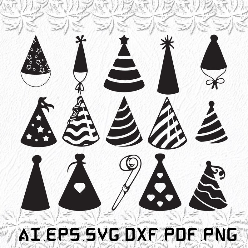 Party Hats Svg Party Hat Svg Party Svg Hats Hat SVG Ai - Etsy