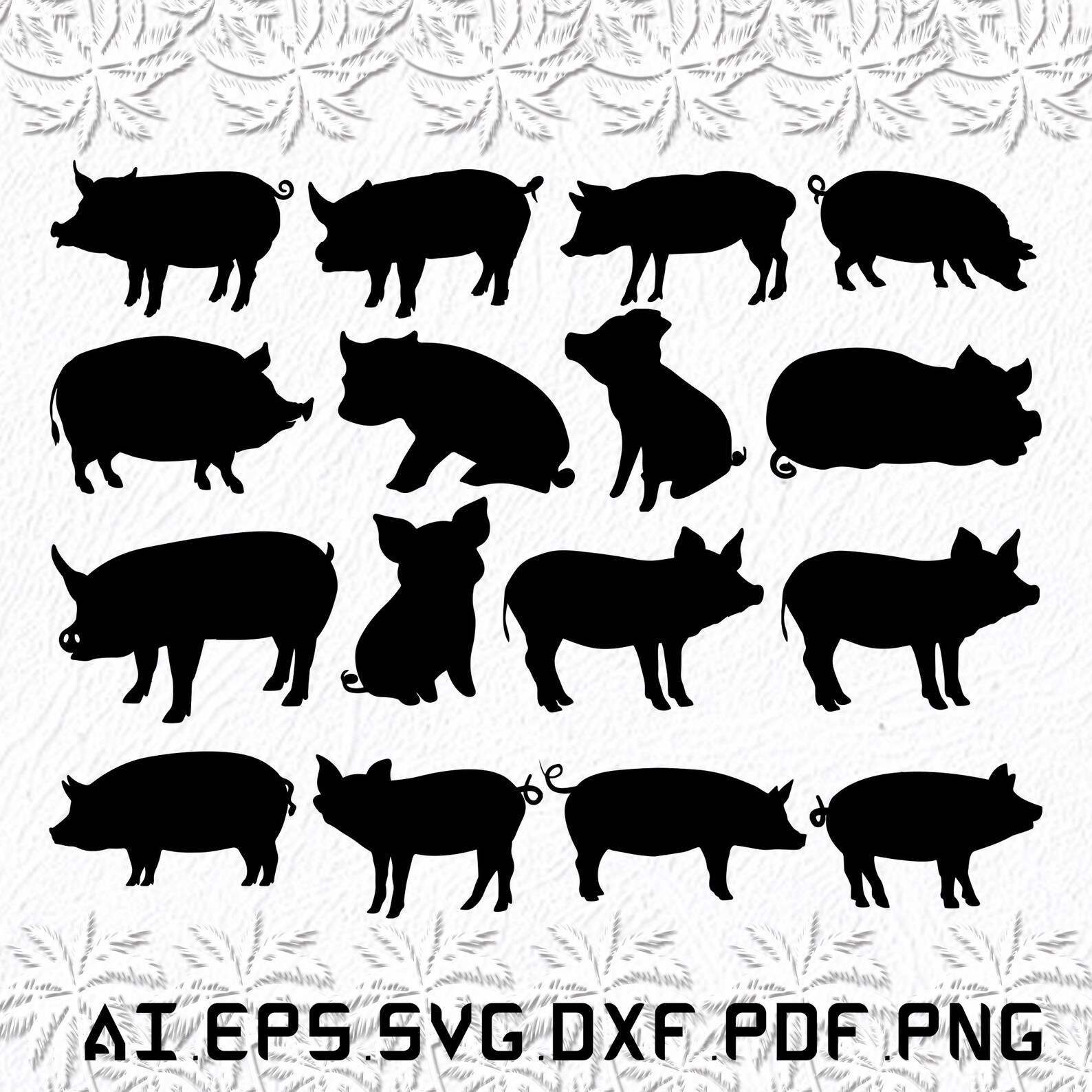 Pig Svg Pigs Svg Cute Svg Animal Animals SVG Ai Pdf - Etsy