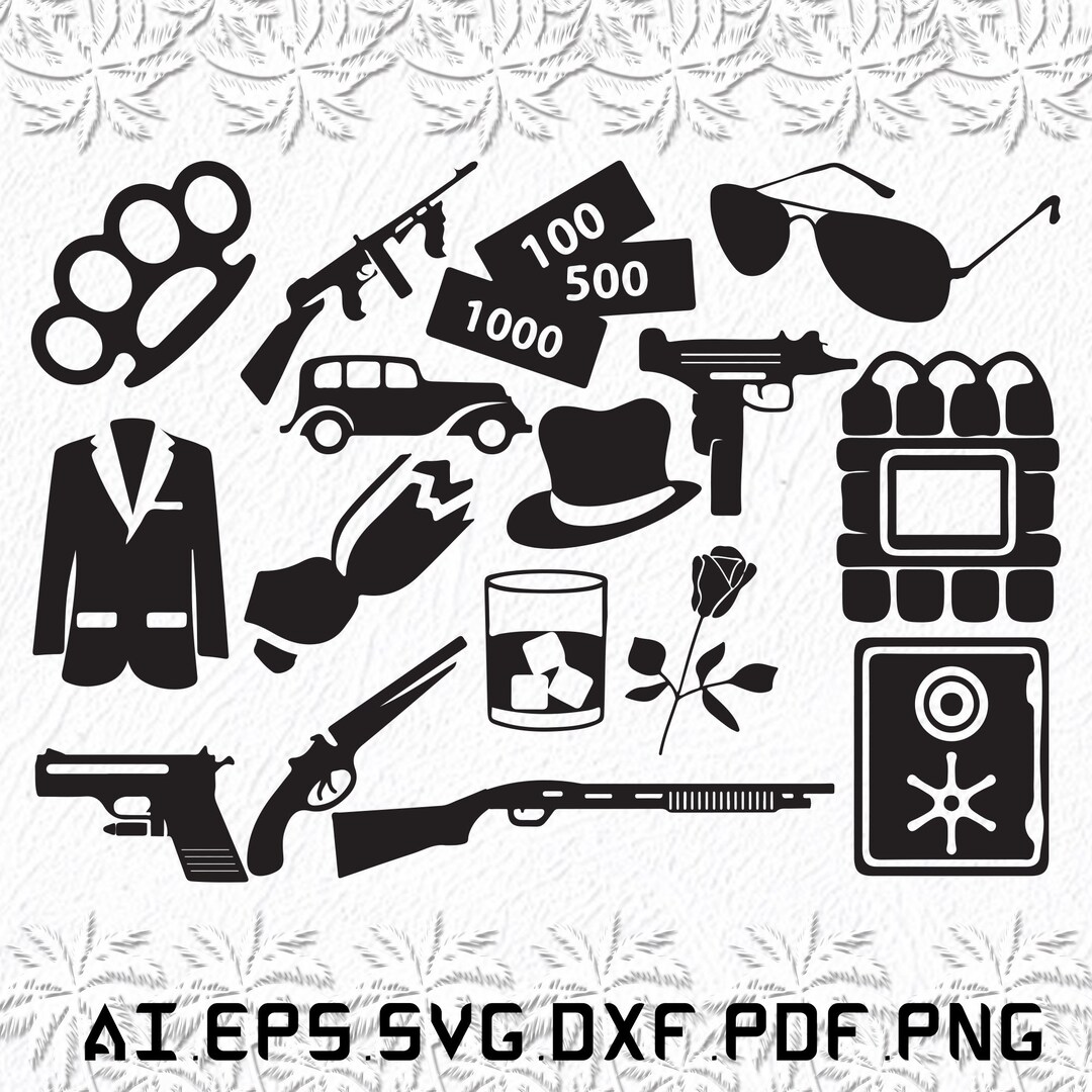 Gangster Equipment Svg, Gangster Equipments Svg, Gangster Svg ...