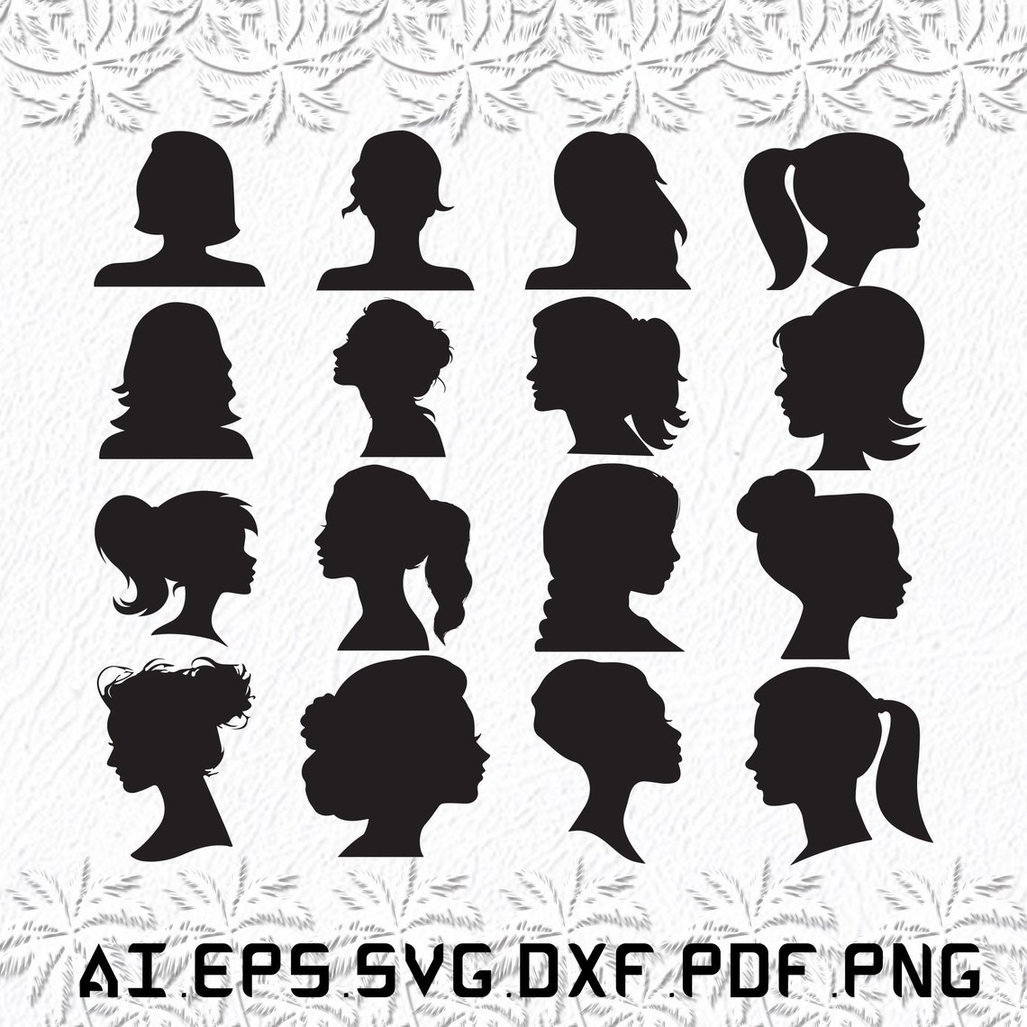 Woman Heads Svg Woman Svg Heads Svg Head Girl SVG Ai | Etsy
