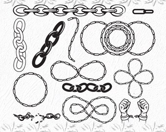 Vector BROKEN CHAINS AI Eps Svg Dxf Pdf Png Jpg - Etsy