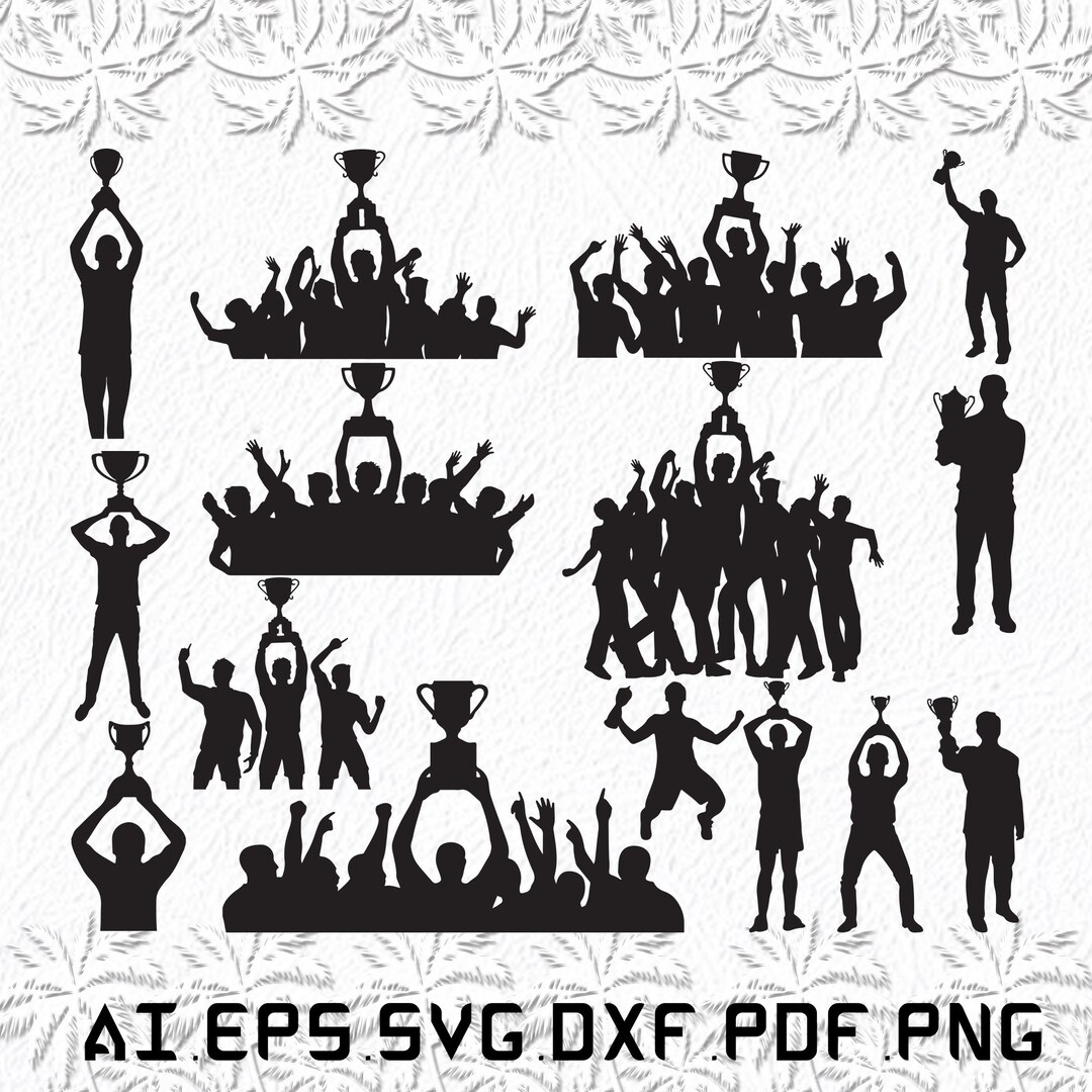 Winner With Trophy Svg, Winner With Trophys Svg, Winner Svg, Trophy ...