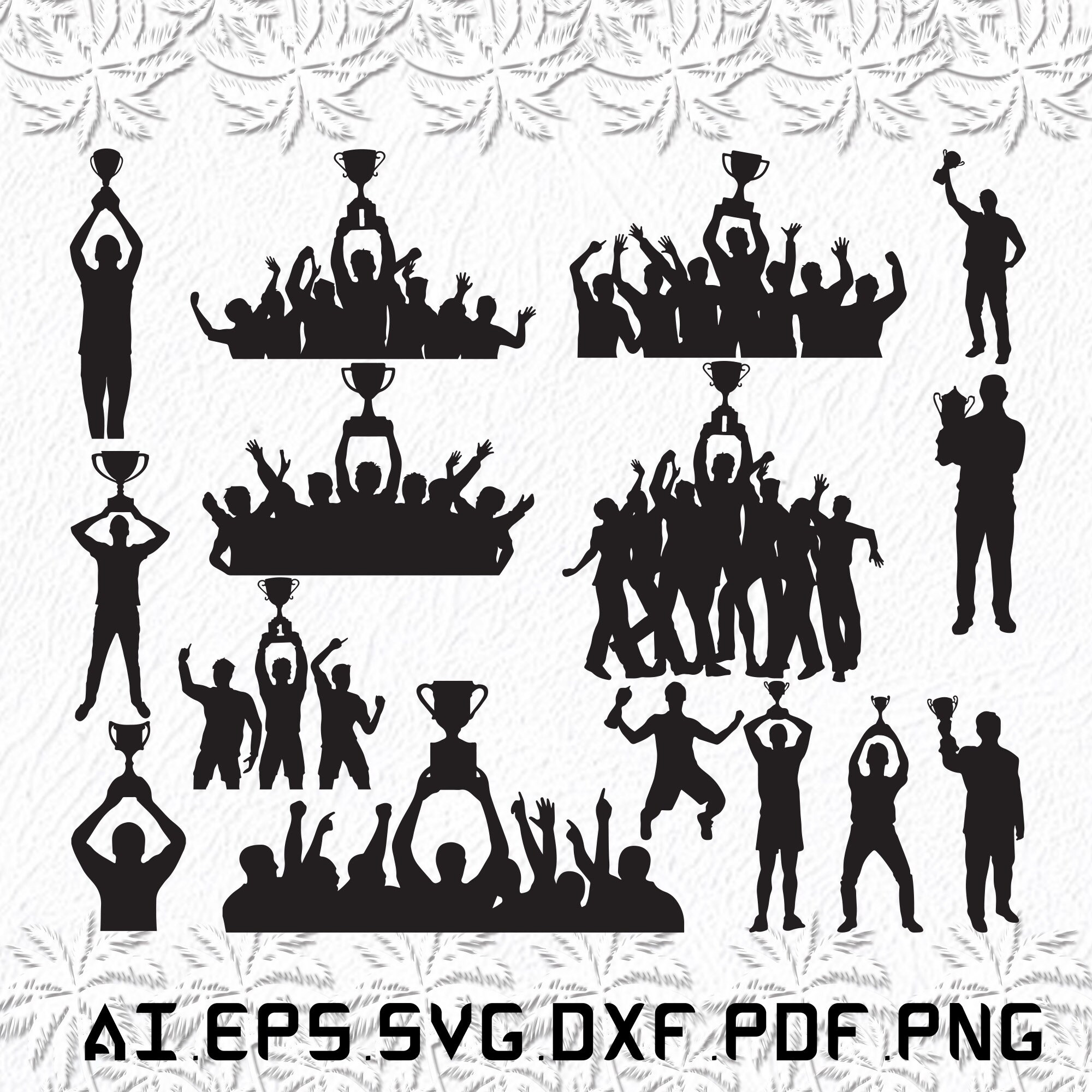 Winner With Trophy Svg, Winner With Trophys Svg, Winner Svg, Trophy ...