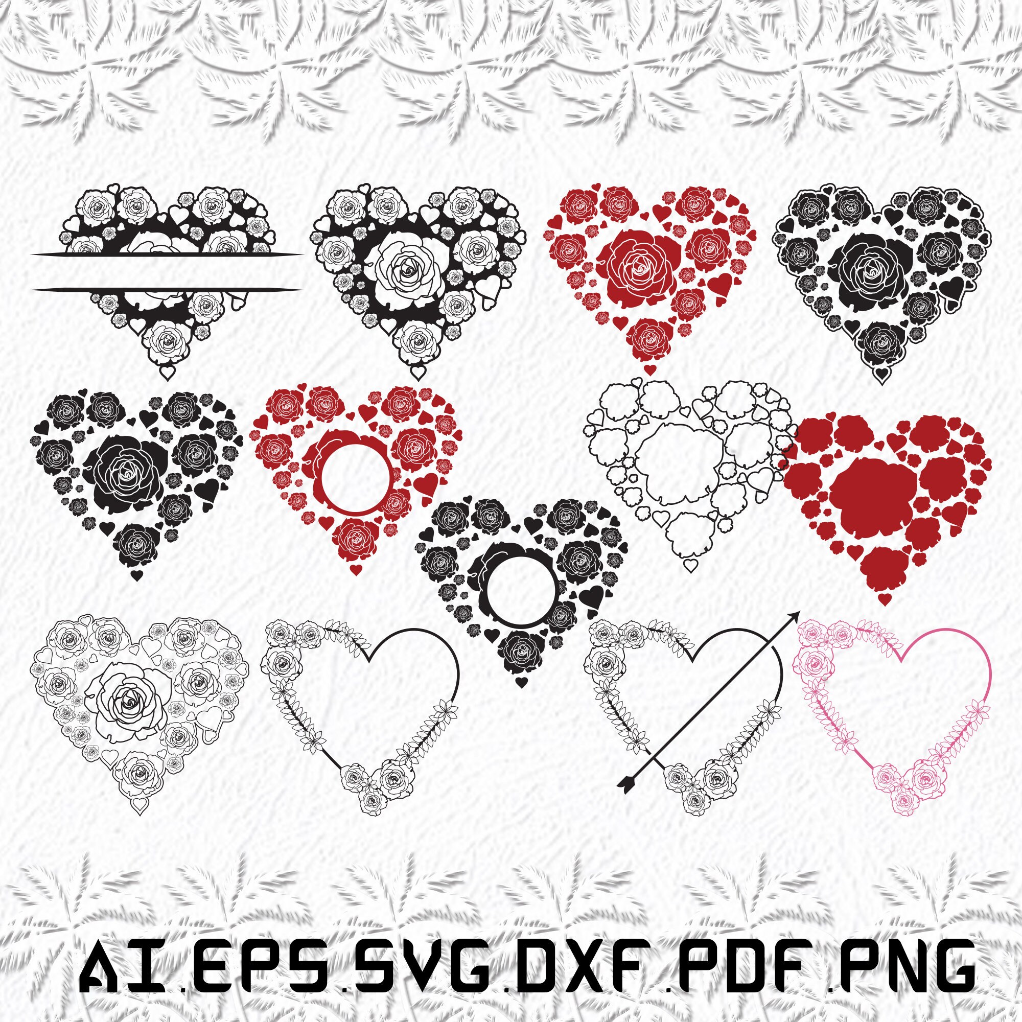 Heart Rose SVG Rose Svg Heart Svg Love SVG Flower ai - Etsy Canada