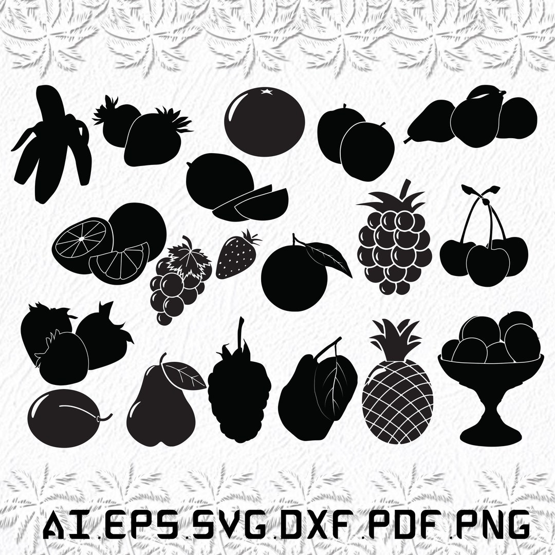 Fruits Svg, Fruit Svg, Cute Svg, Food, Nature, SVG, Ai, Pdf, Eps, Svg ...