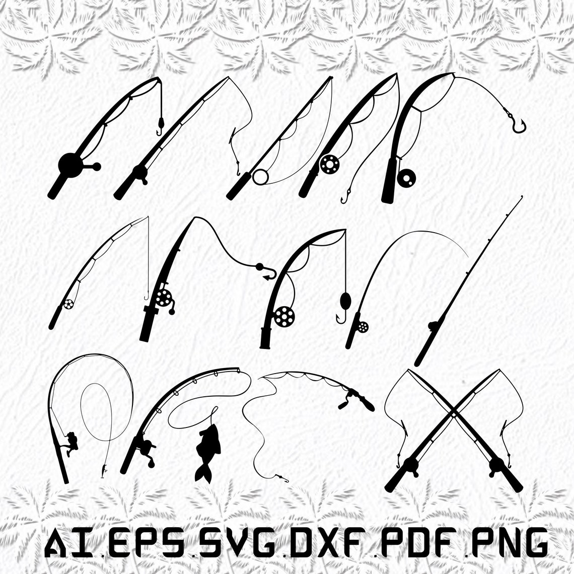 Fishing Rod Svg, Fishing Svg, Rod Svg, Fisher, Fish, SVG, Ai, Pdf, Eps ...