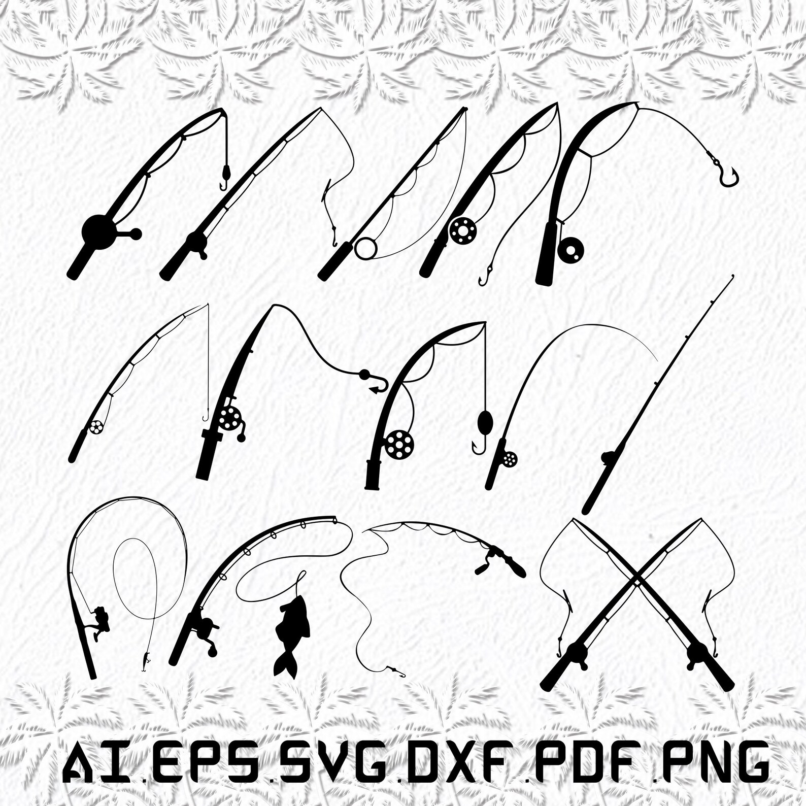 Fishing Rod Svg, Fishing Svg, Rod Svg, Fisher, Fish, SVG, Ai, Pdf, Eps ...