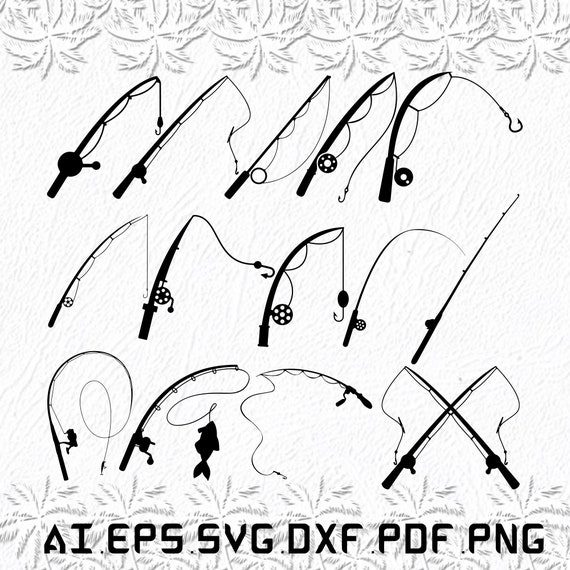 Fishing Rod Svg Fishing Svg Rod Svg Fisher Fish SVG Ai | Etsy