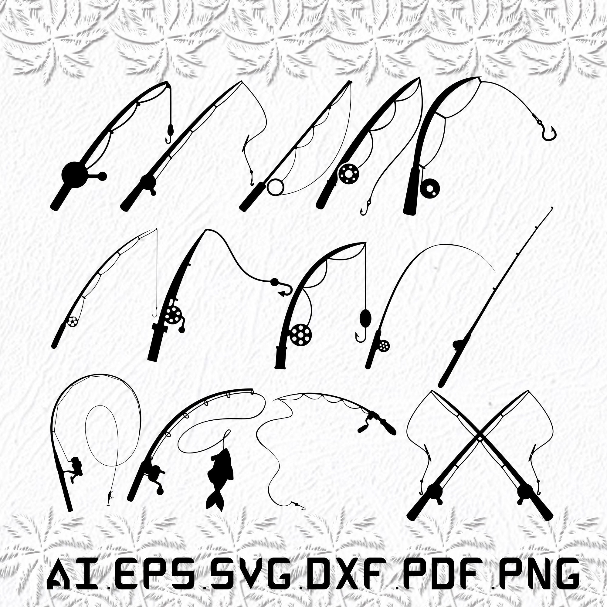 Fishing Rod Svg Fishing Svg Rod Svg Fisher Fish SVG Ai - Etsy Australia