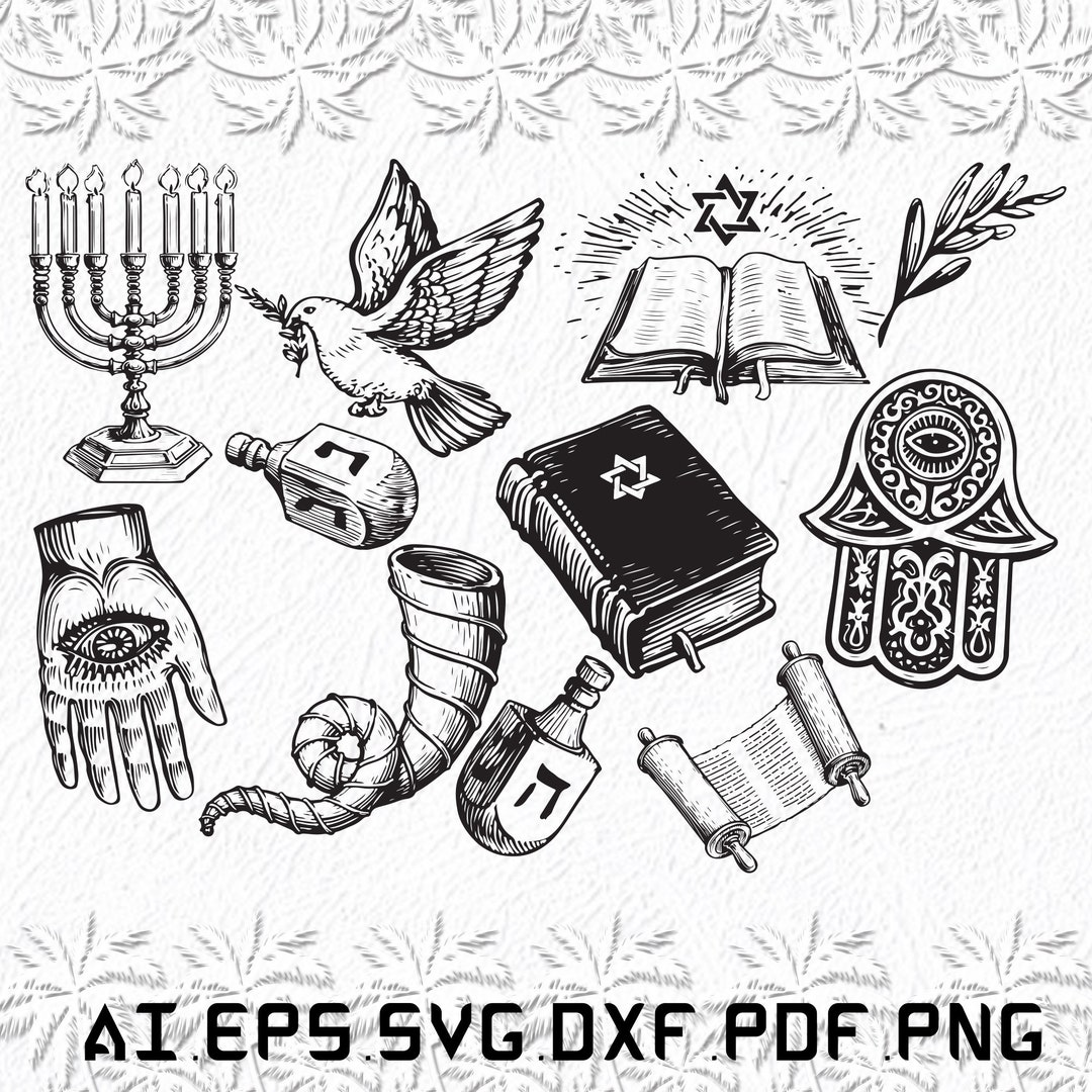 Jewish Set Sketch Svg, Jewish Set Sketch's Svg, Jewish Set, Sketch, SVG ...