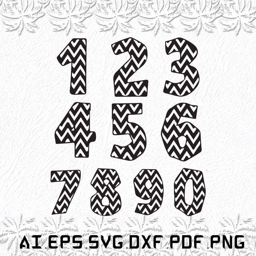 Chevron Numbers Svg, Chevron Number Svg, Garden Svg, Chevron, Numbers ...