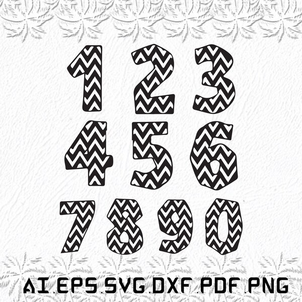 Chevron Number - Etsy