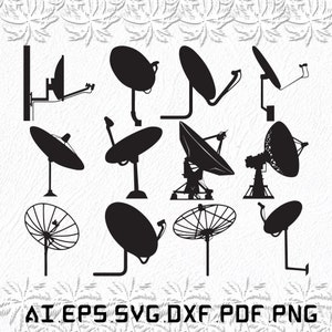Satellite Dishes Svg, Satellite Dish Svg, Satellite Svg, Dishes, Dish ...