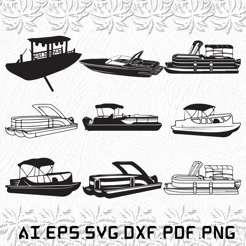 Pontoon Boat Svg - Etsy