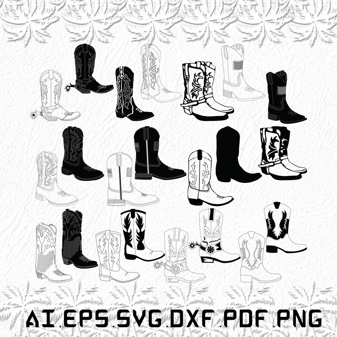 Cowboy Boots Svg, Cowboy Boot Svg, Cowboy Svg, Boots, Cow, SVG, Ai, Pdf ...