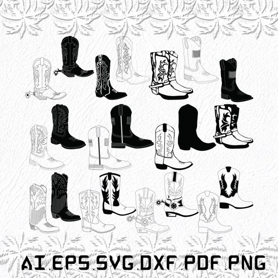 Cowboy Boots Svg Cowboy Boot Svg Cowboy Svg Boots Cow - Etsy
