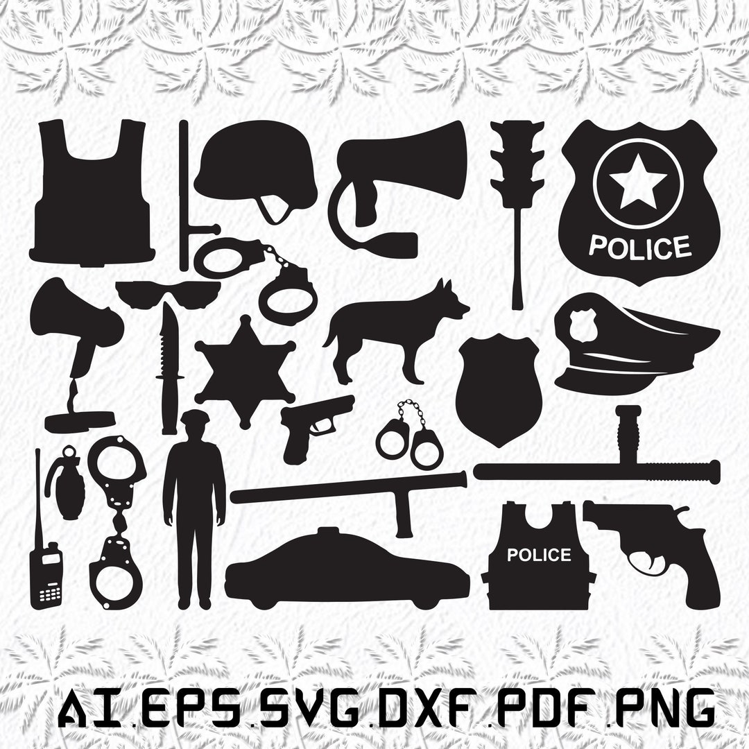 Police Equipment Svg, Police Equipments Svg, Equipments Svg, Equipment ...