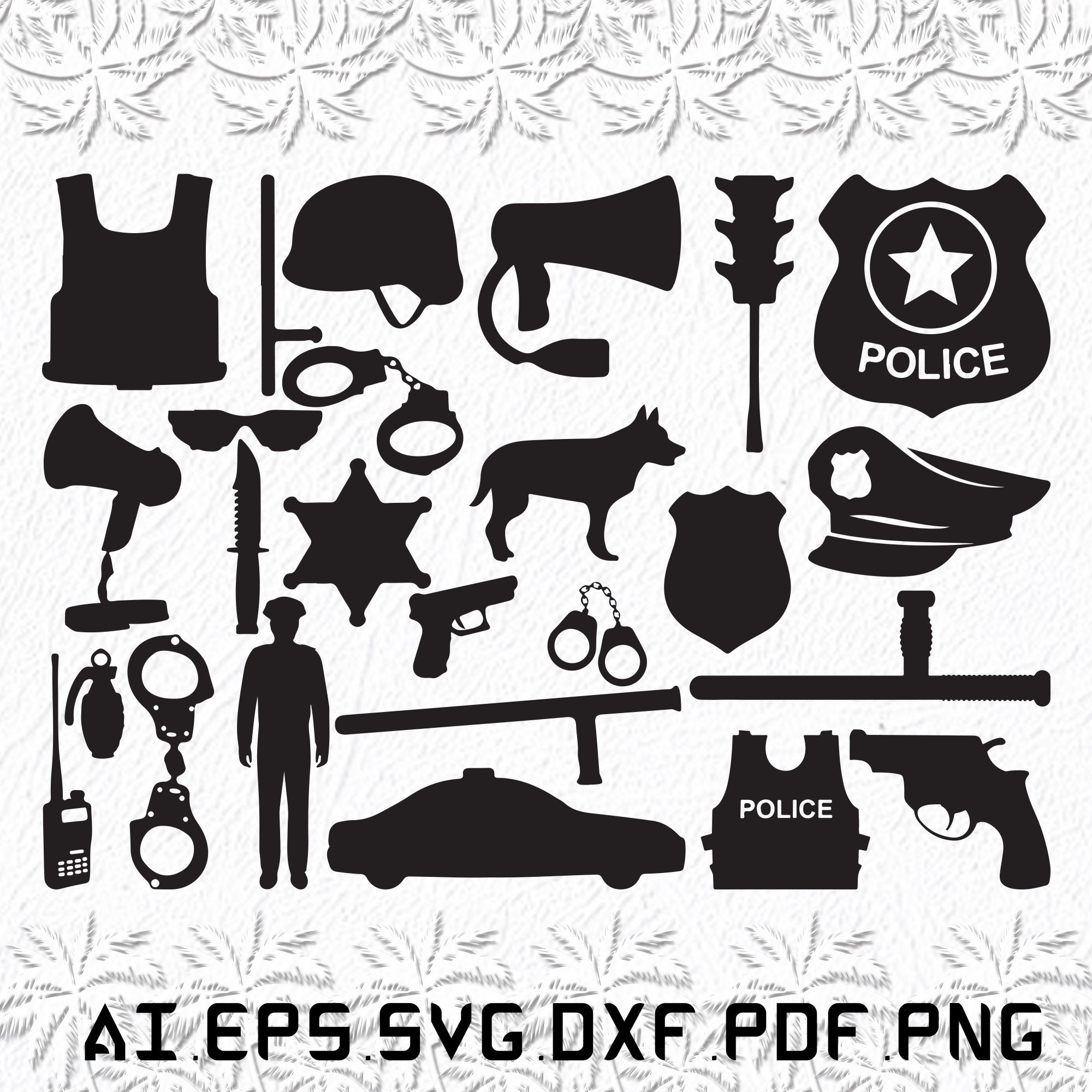 Police Equipment Svg, Police Equipments Svg, Equipments Svg, Equipment ...