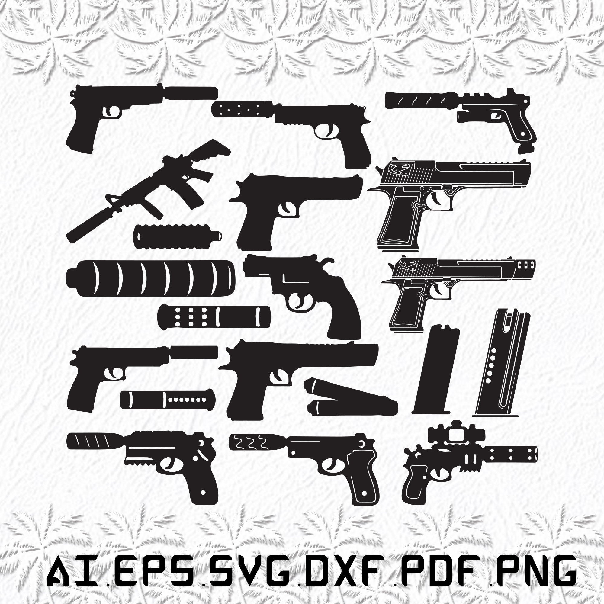 Gun Silencer Svg, Gun Silencers Svg, Guns Svg, Gun, Silencer, SVG, Ai ...