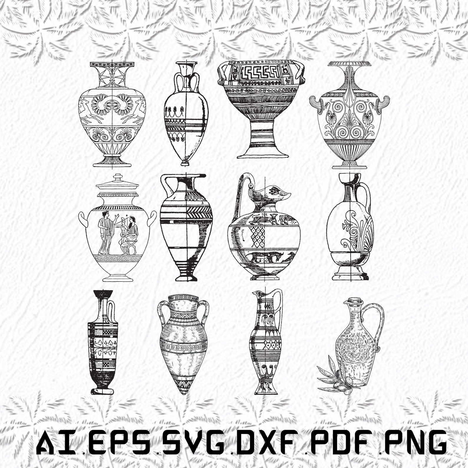 Greek Vase Svg, Greek Vessels Svg, Vases Svg, Greek, Vase, SVG, Ai, Pdf ...