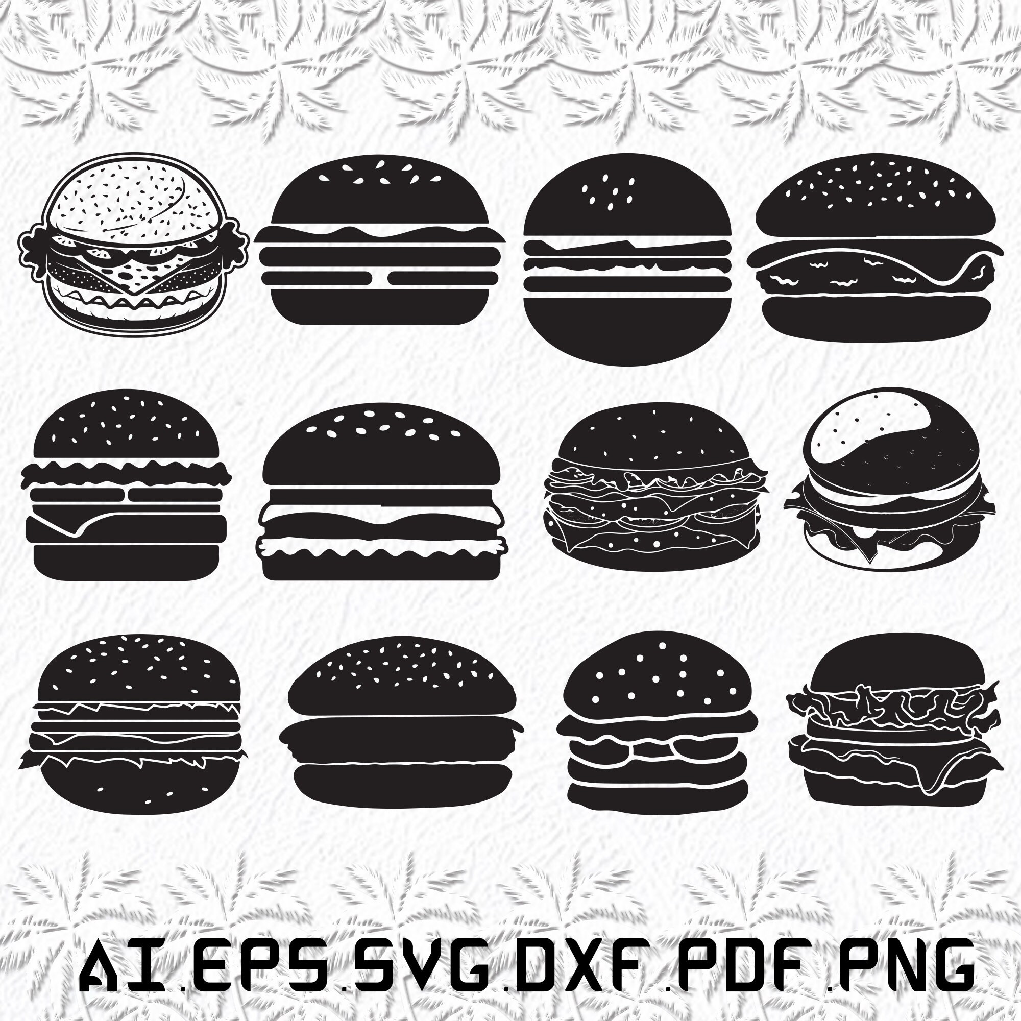 Burger Svg Burgers Svg Food Svg Cock Fast Food SVG Ai - Etsy