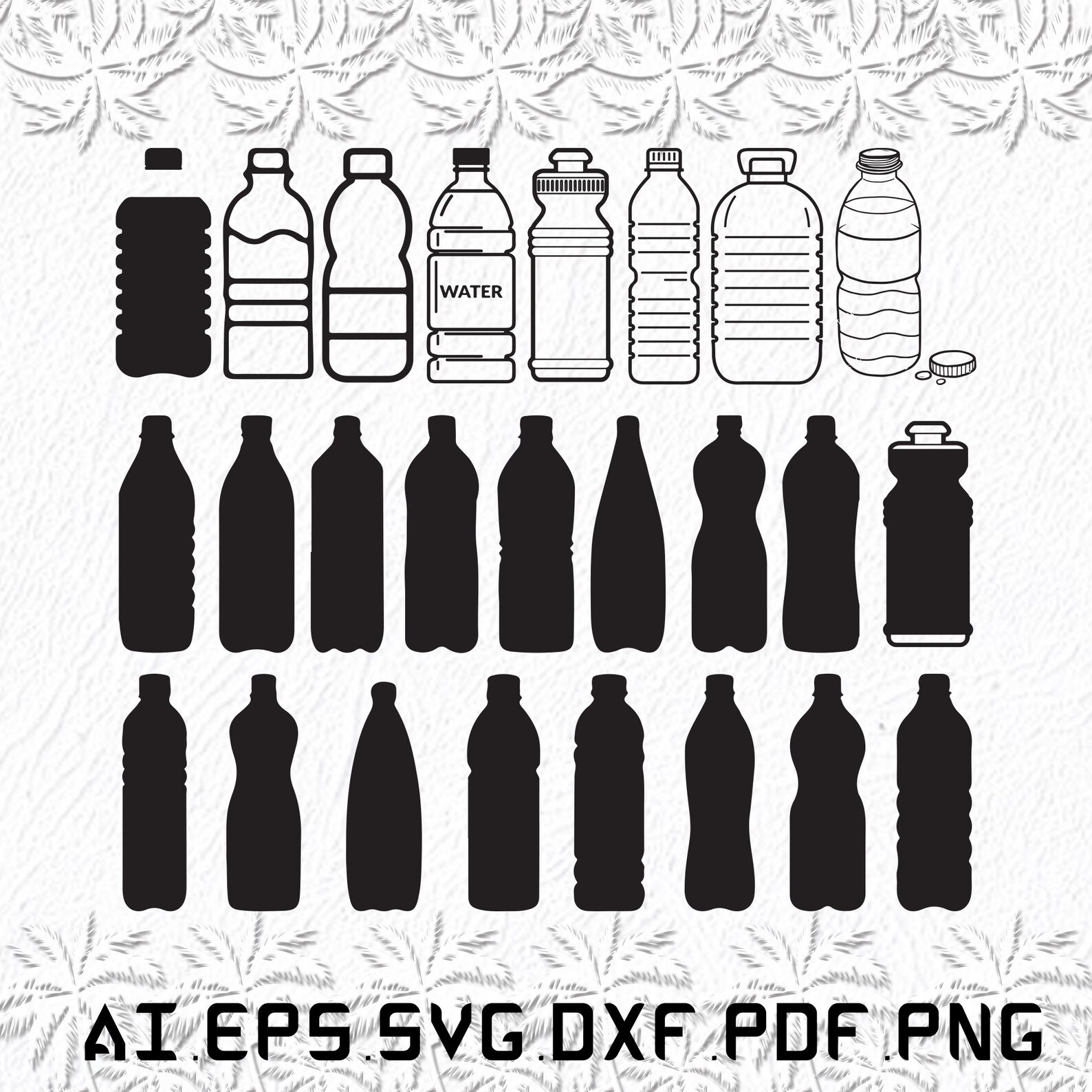 Water Bottles Svg, Water Svg, Bottles Svg, Water Box, Water Coulor, SVG ...