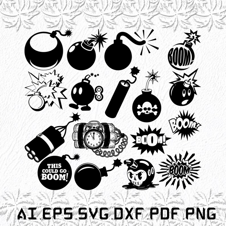 Boom svg Bomb stars svg Blast smoke svg Cloud Halftone | Etsy