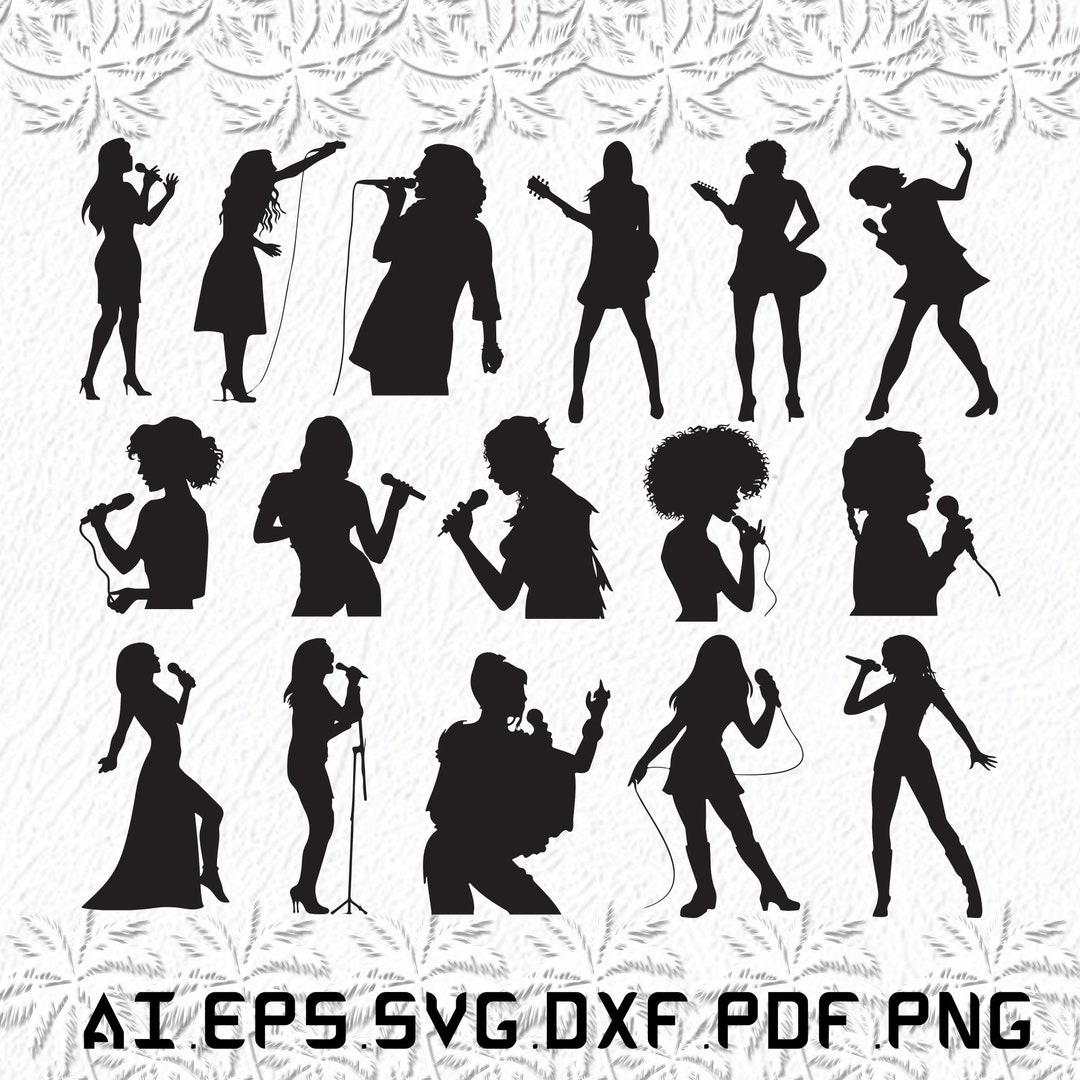 Singer Woman Svg, Singer Svg, Woman Svg, Girl, Girls, SVG, Ai, Pdf, Eps ...