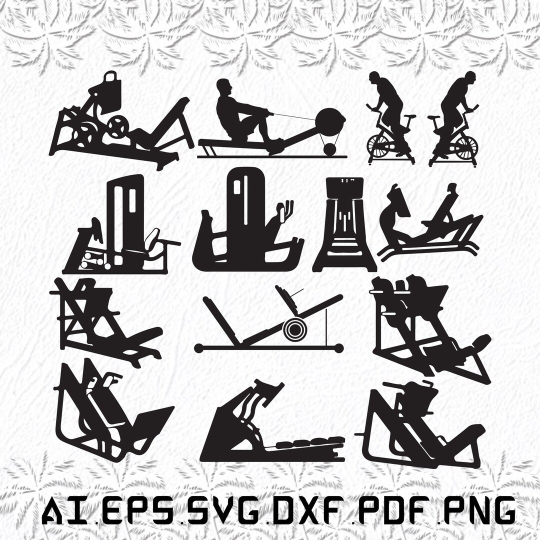 Leg Press Fitness Machine Svg, Fitness Svg, Leg Svg, Press Fitness ...