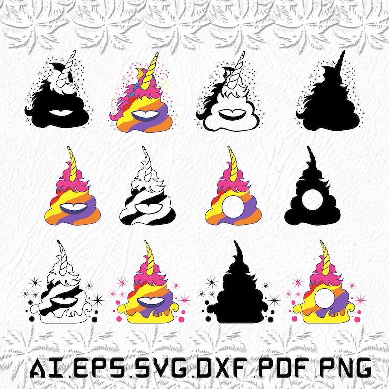 Rainbow Unicorn Poop Emoji SVG Unicorn Svg Poop Svg Rainbow | Etsy