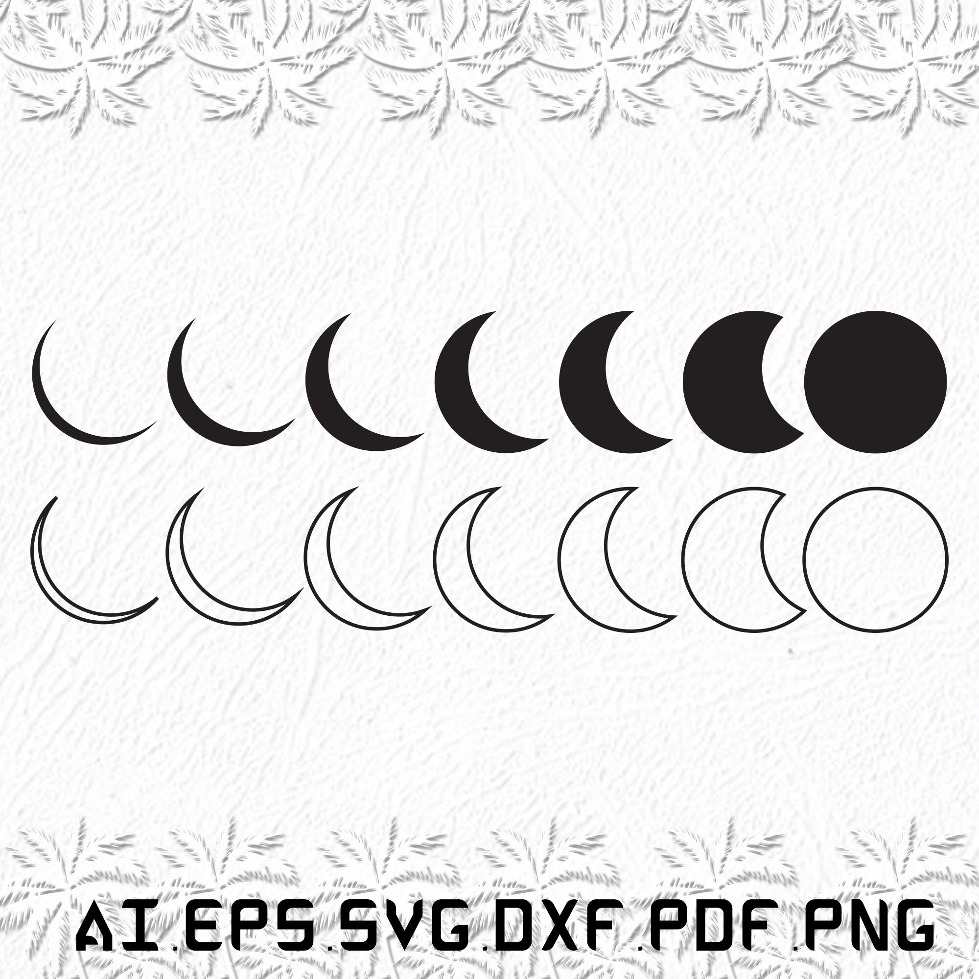 Moon Phases Svg, Moon Phases Svg, Moon Svg, Moon, Phases, SVG, Ai, Pdf ...