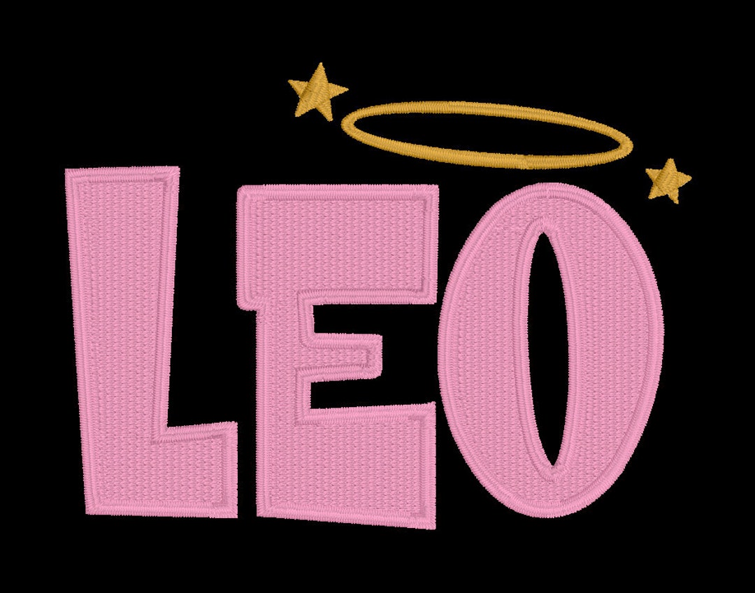 Leo Zodiac Sign Embroidery Design File, 4, 7 and 8, PES JEF DST and ...
