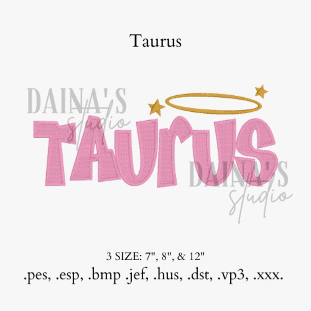 Taurus Zodiac Sign Embroidery Design File 7 8 & - Etsy