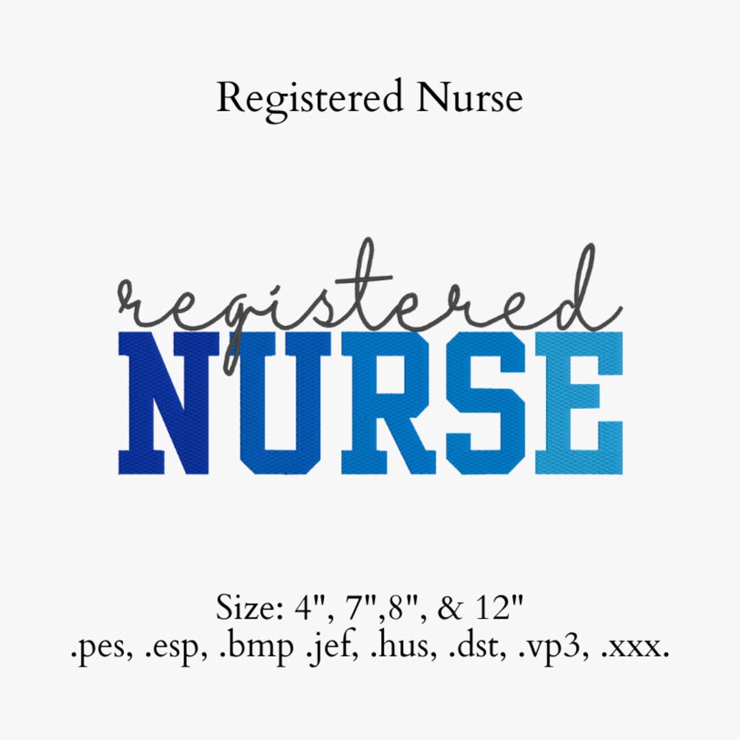 Registered Nurse RN Embroidery Machine Designs INSTANT DOWNLOAD 4 Sizes ...