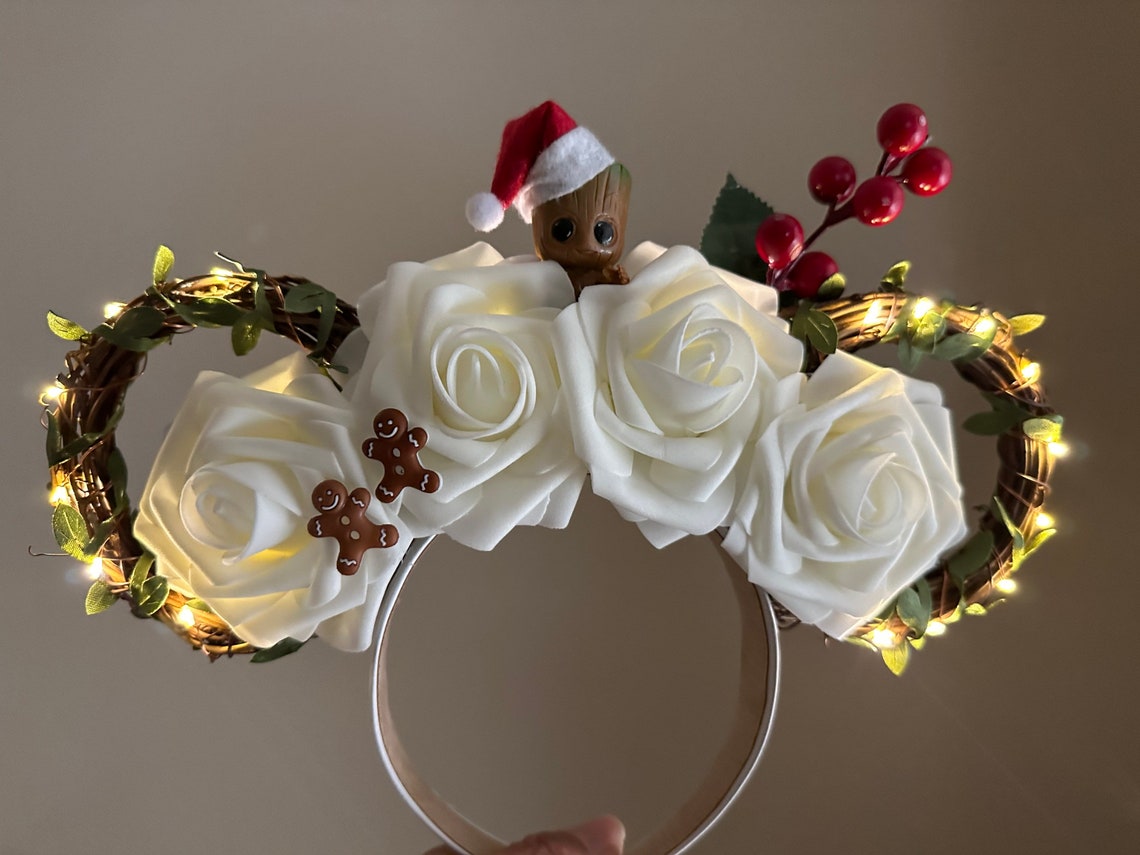 Christmas Ears optional: Black or White Headbands - Etsy