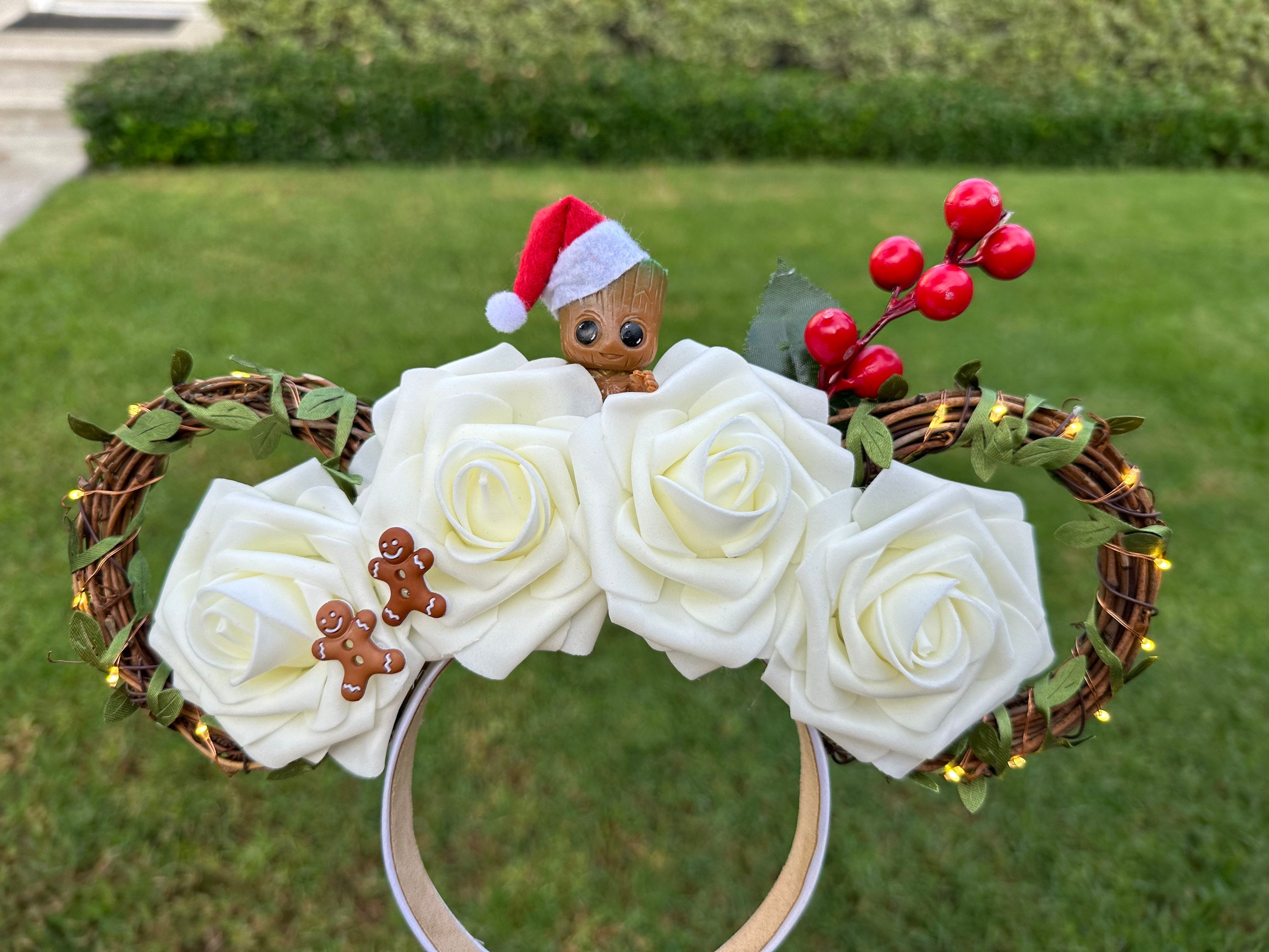 Christmas Ears optional: Black or White Headbands - Etsy