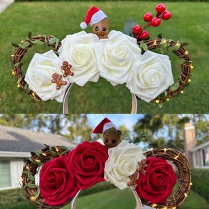 Christmas Ears optional: Black or White Headbands - Etsy