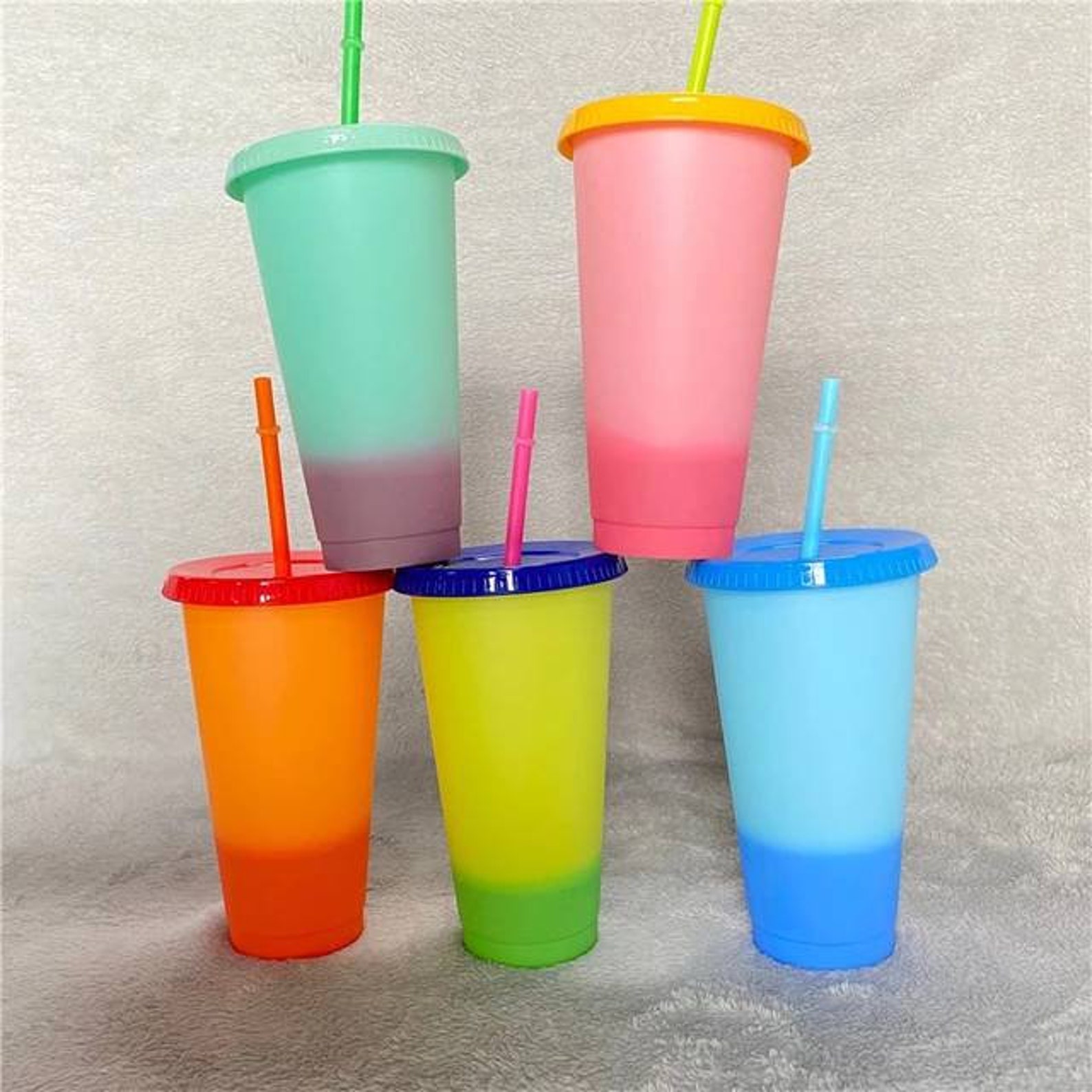 Set of 5 24oz Color Changing Cups Color Changing Cups - Etsy