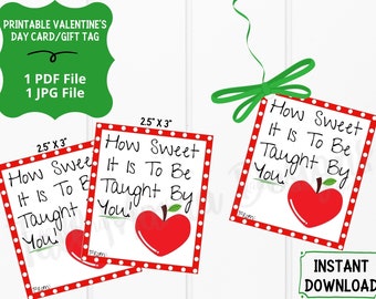 Valentine Teacher Gift Tags How Sweet It is to Be Taught by - Etsy