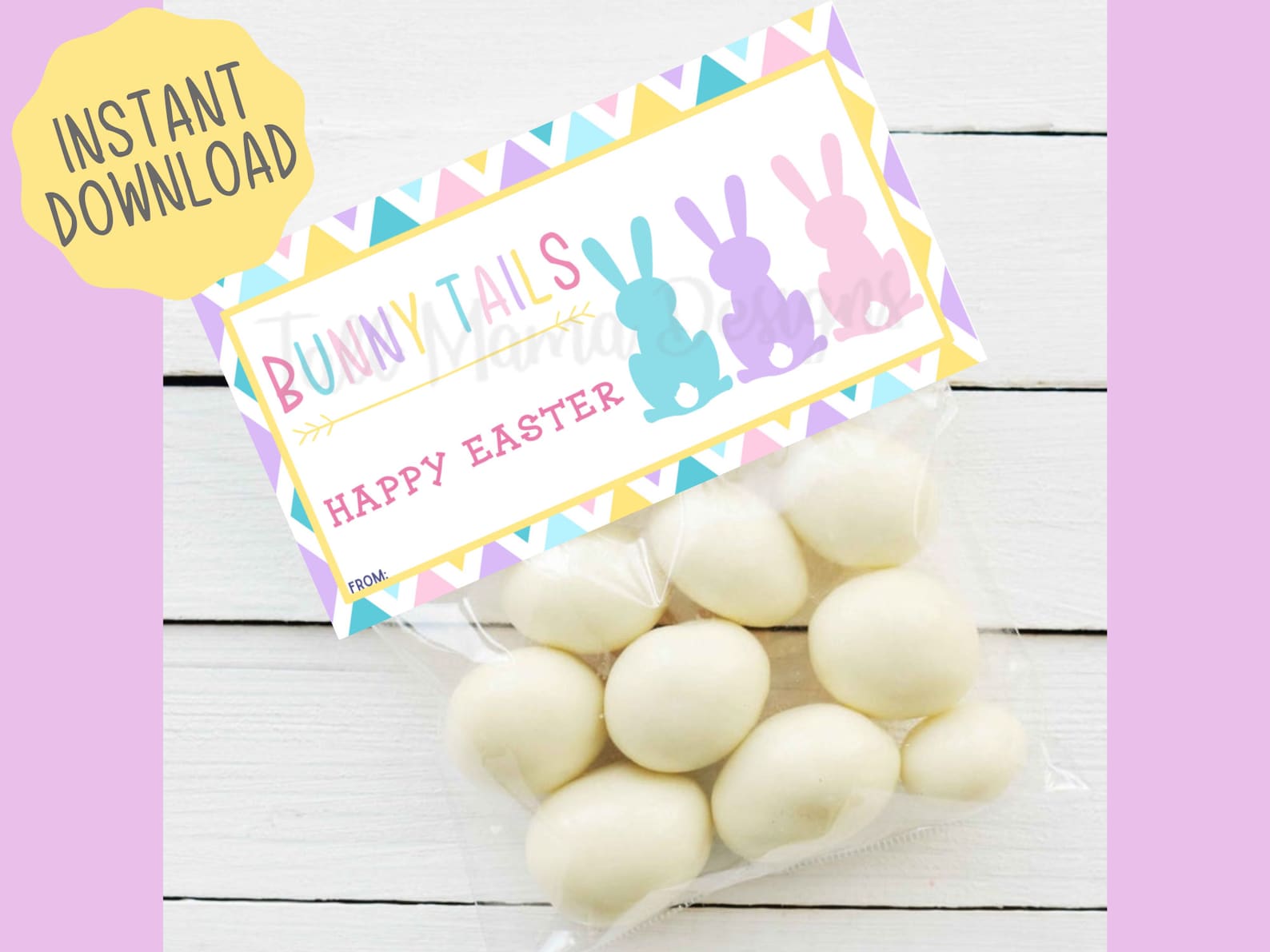 Bunny Tails Printable Treat Bag Topper Printable Easter Favor - Etsy
