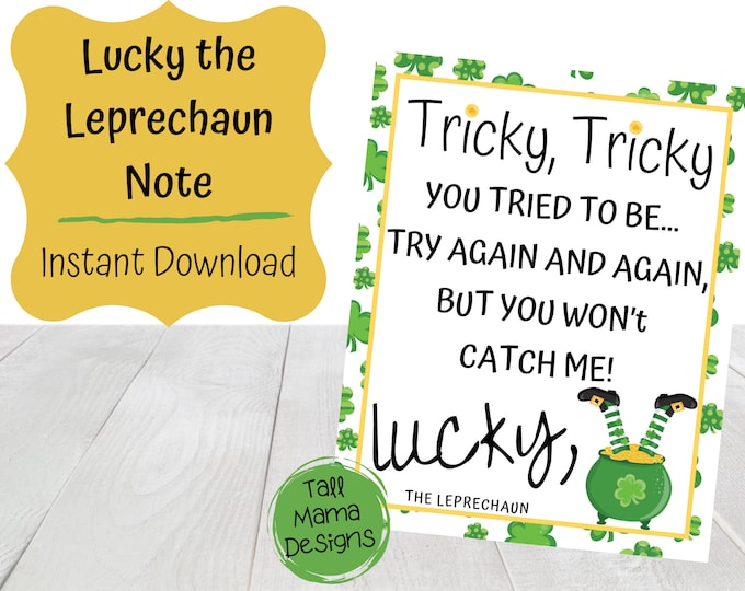 Leprechaun Letter Printable Leprechaun Trap Letter Lucky - Etsy