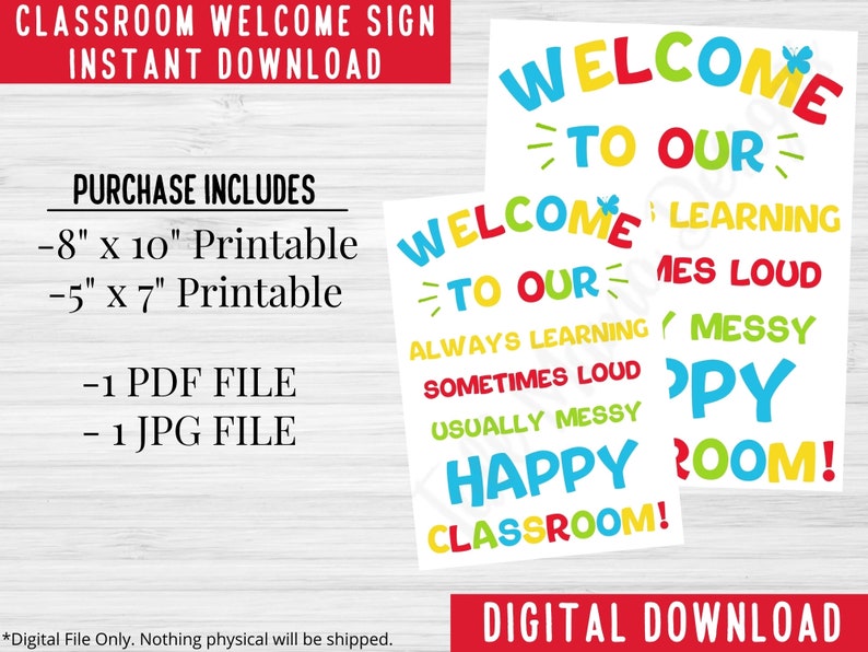 Welcome To Our Classroom Printable Sign Classroom Sign | Etsy