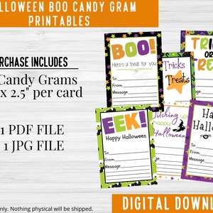 Halloween Printable Boo Candy Gram, Halloween Boo Gram, Halloween Candy ...