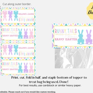 Bunny Tails Printable Treat Bag Topper, Printable Easter Favor Bag ...