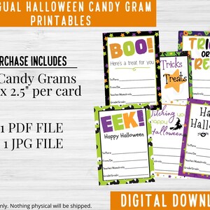 Bilingual Halloween Printable Candy Gram, Halloween Boo Gram, Halloween ...