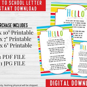Teacher Back to School Letter Printable, Letter to Students, Teacher ...
