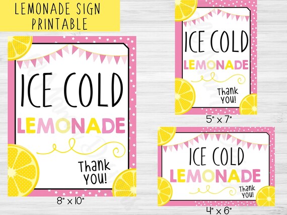 Ice Cold Lemonade Sign