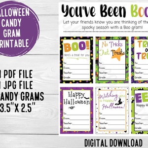 Halloween Printable Candy Gram, Halloween Boo Gram, Halloween Candy ...