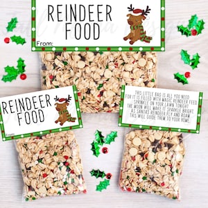 Reindeer Food Treat Bag Topper, Printable Treat Bag Topper, Christmas ...